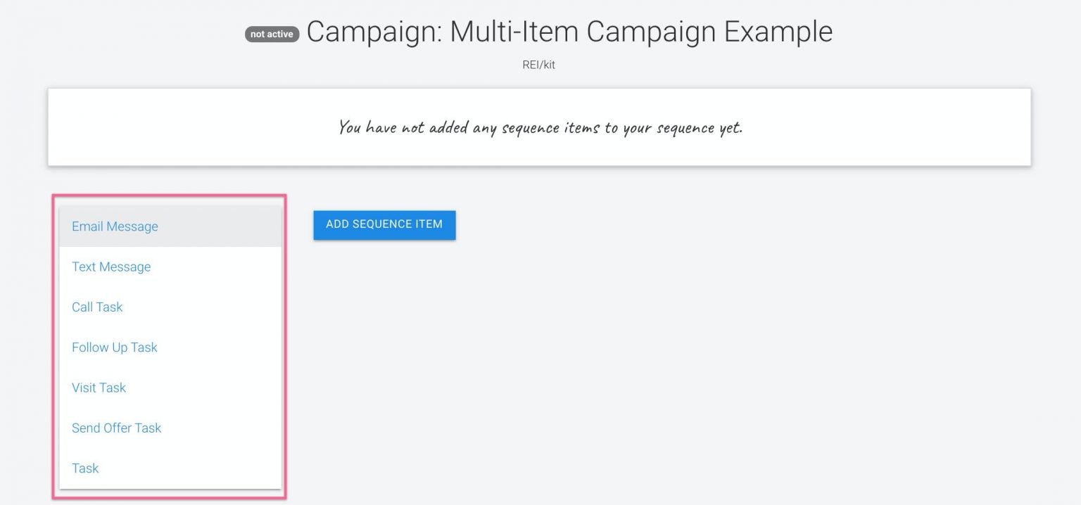 How to Add Campaign Sequence Items - REIkit.com