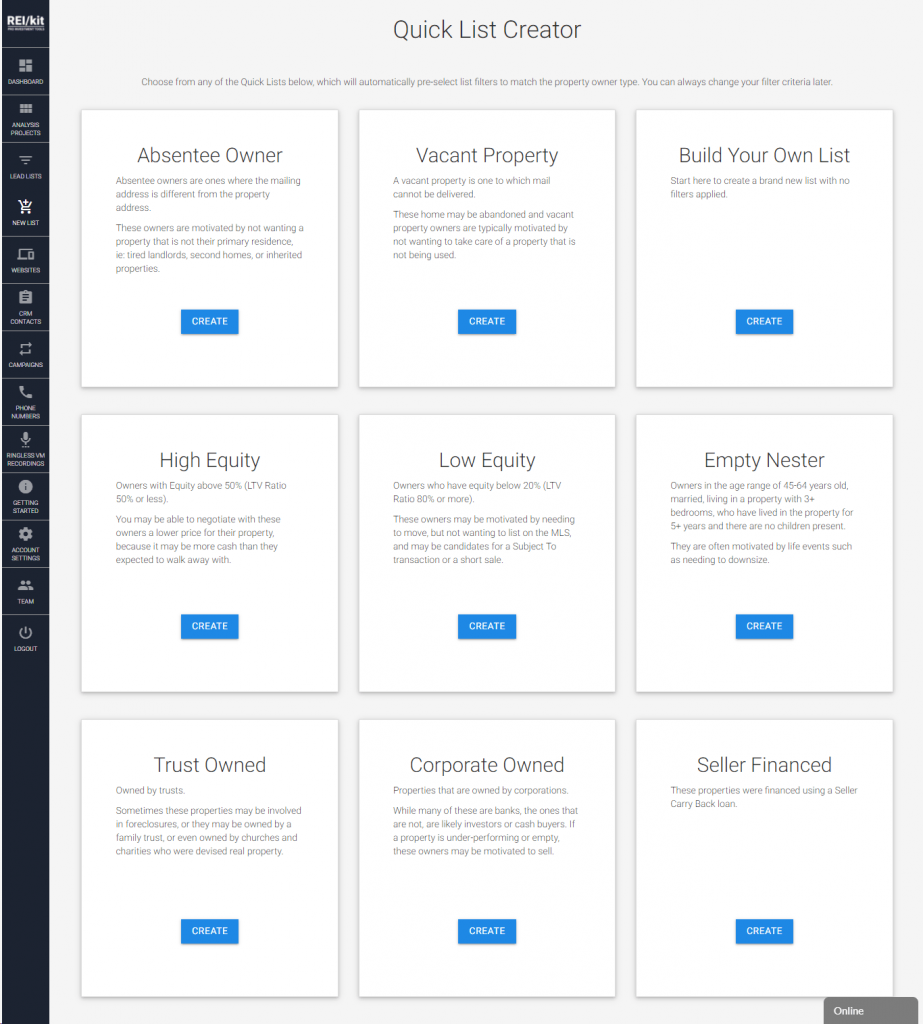 Guide: How to Use the Lead Lists Tool - REIkit.com